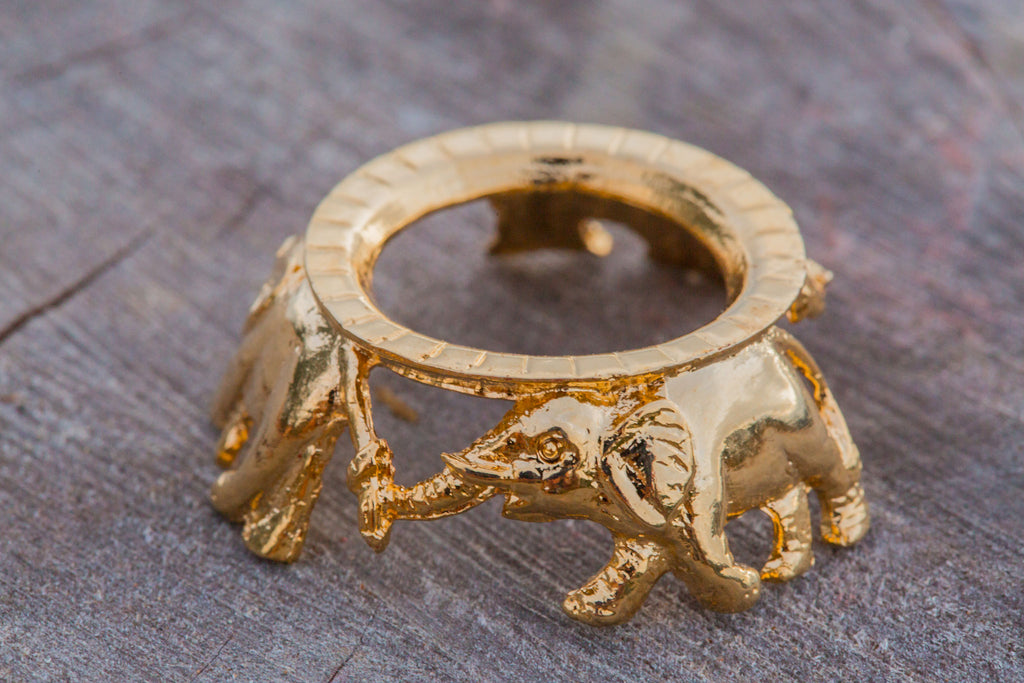 "Electric Elephants" Gold Tone Egg Stand- Bliss Yoni Eggs